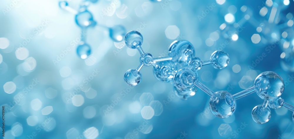 Science background with molecules. Acid molecular structure 3d, flat ...