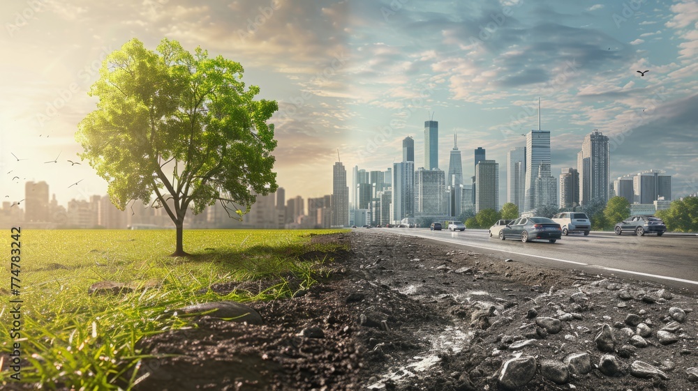 Contrast of nature and urbanization - A thought-provoking image ...