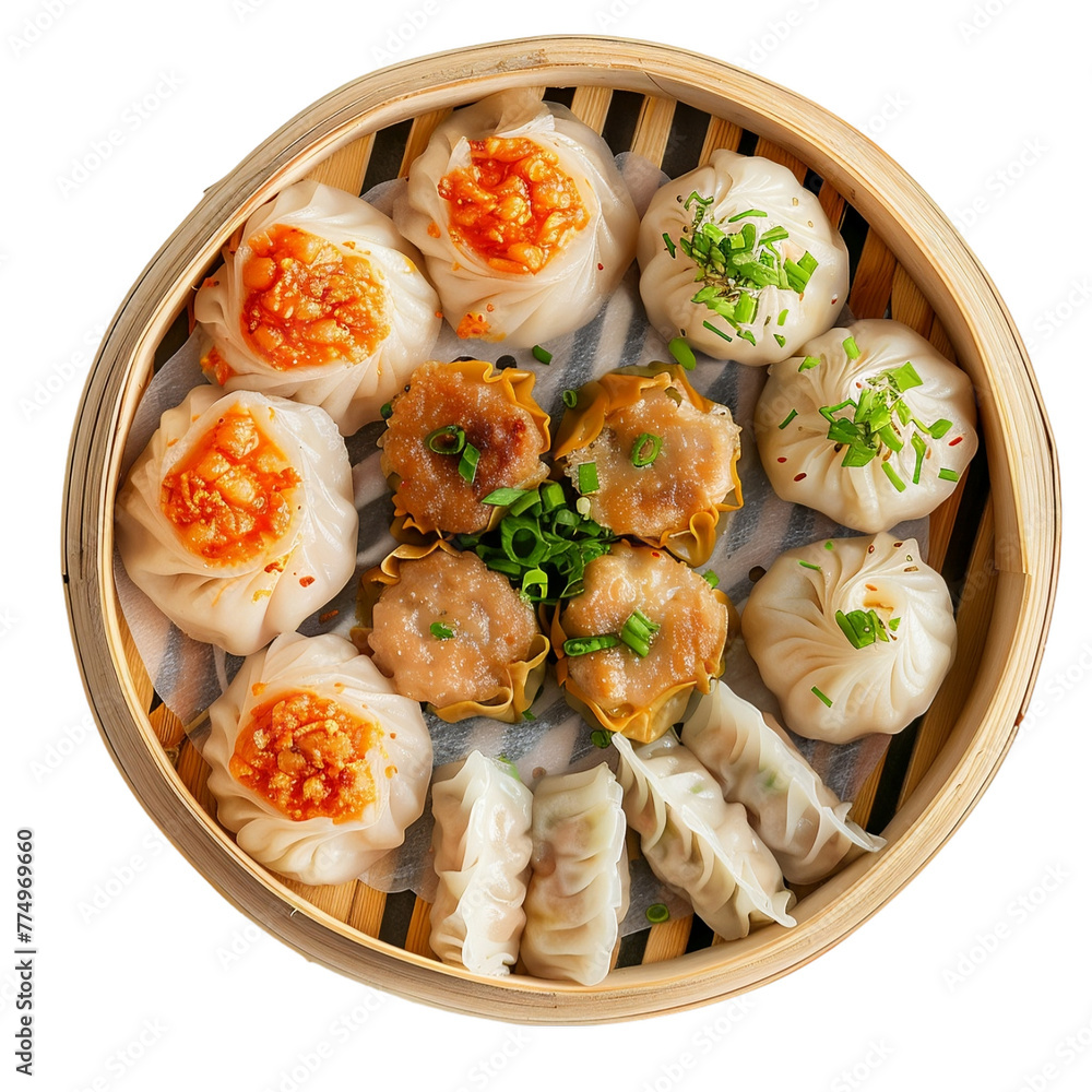 Traditional Chinese dim sum dish on transparent background. Traditional ...
