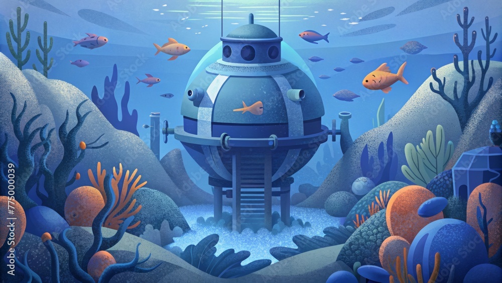 An underwater laboratory complete with tingedge research equipment ...