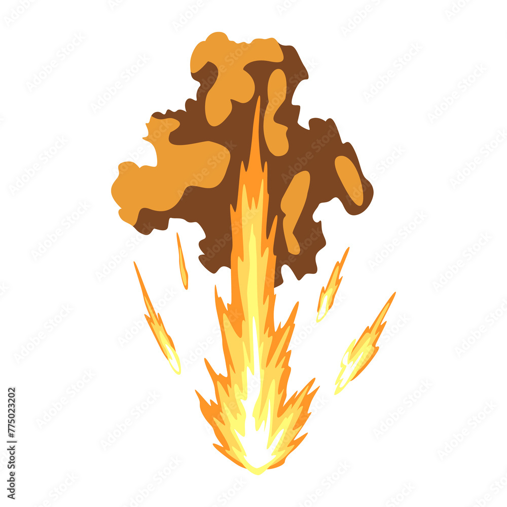 Gun flashe or gunshot animation. Fire explosion effect during the shot ...