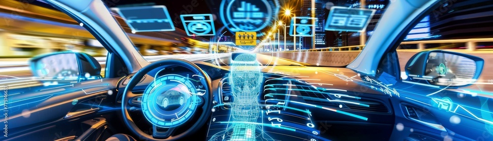 Machine learning in autonomous vehicles, depicting how AI interprets ...