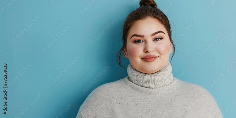 beautiful female model plus size on a simple isolated background Stock ...