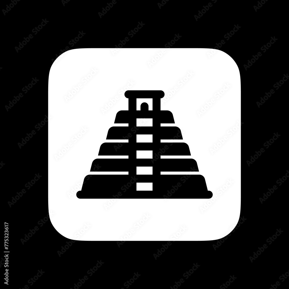 Editable pyramid, shrine, temple vector icon. Landmark, monument, mayan ...