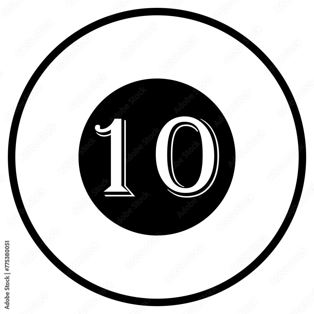 Ilustración de Stock Transparent monochrome PNG image of the number ten ...