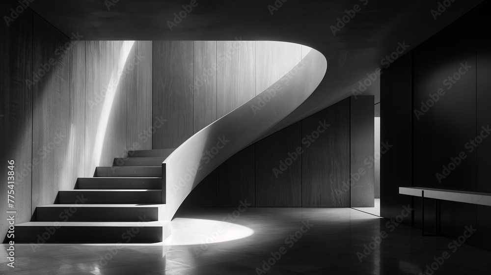 Ilustración de Stock The modern empty room. The image features pools of ...