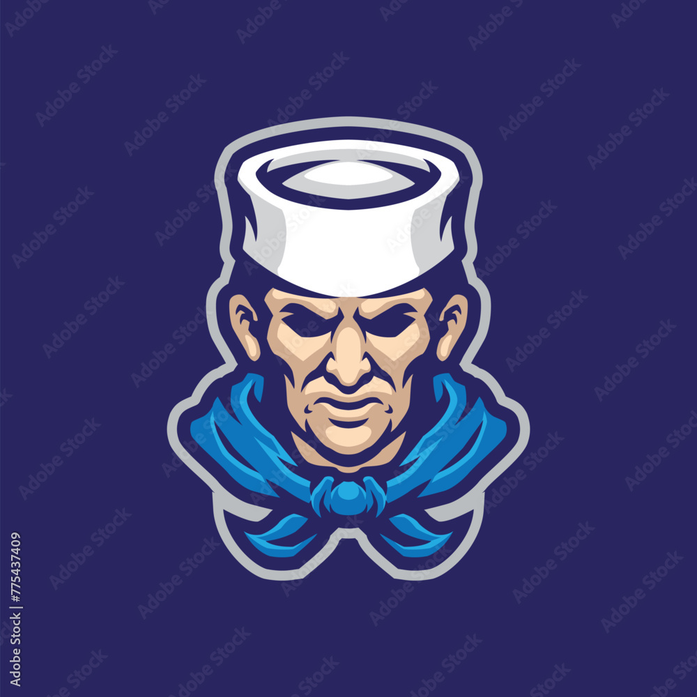 Captain mascot logo design vector with modern illustration concept ...