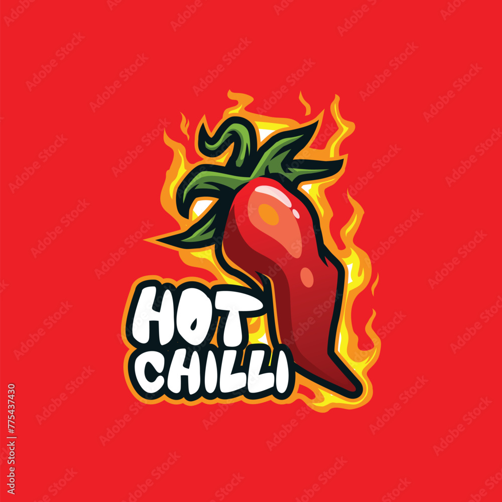 Chilli mascot logo design vector with modern illustration concept style ...