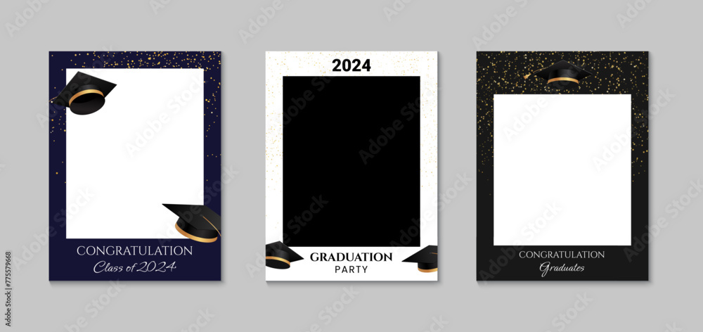 Graduation greeting card design. Celebration party invitation ...