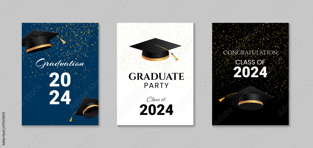 Graduation greeting card design. Celebration party invitation ...