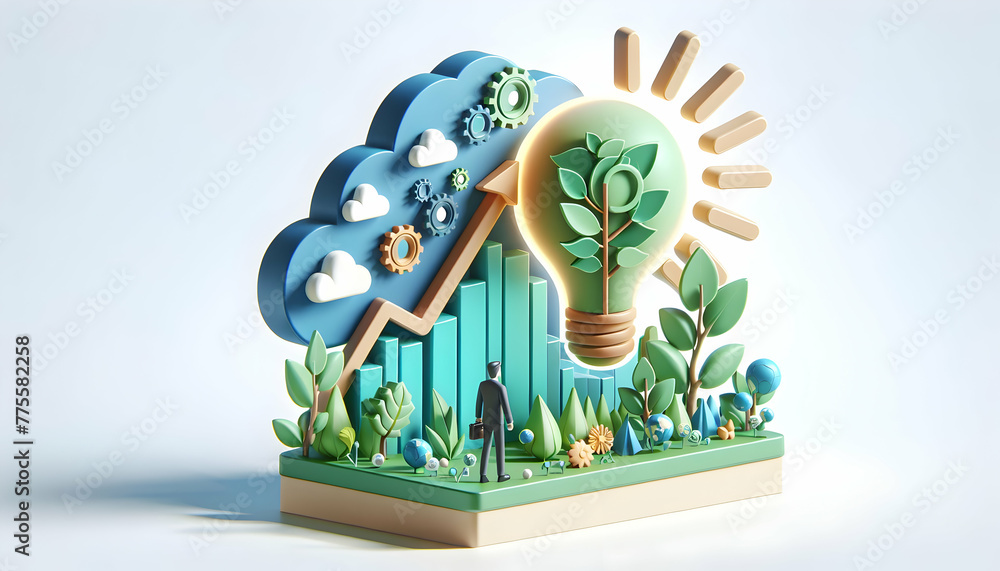 3d flat icon as Sustainable Startups Startups leading the way with ...