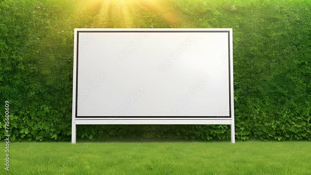 Blank horizontal billboard for outdoors advertising on spring summer ...