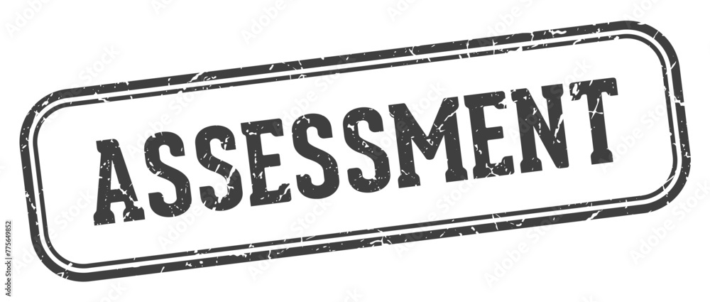 assessment stamp. assessment rectangular stamp on white background ...