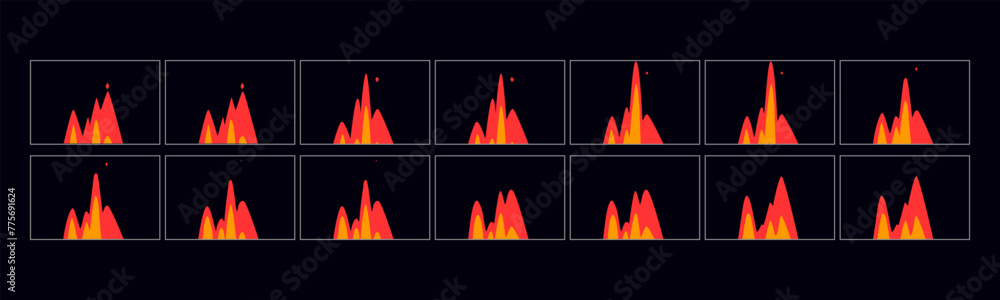 Fire Animation sprites for cartoon animation, campfire, game and video ...