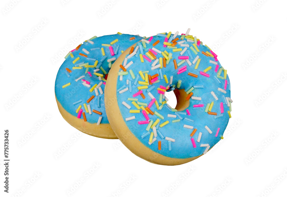 Sky blue donuts, transparent background. Png file Stock Photo | Adobe Stock