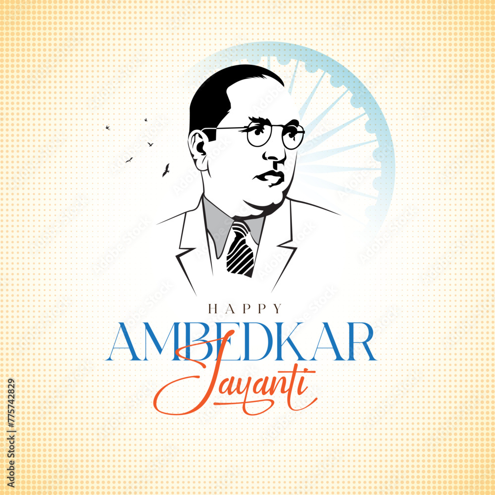 Happy Ambedkar Jayanti Vector Template Illustration, Babasaheb Dr ...