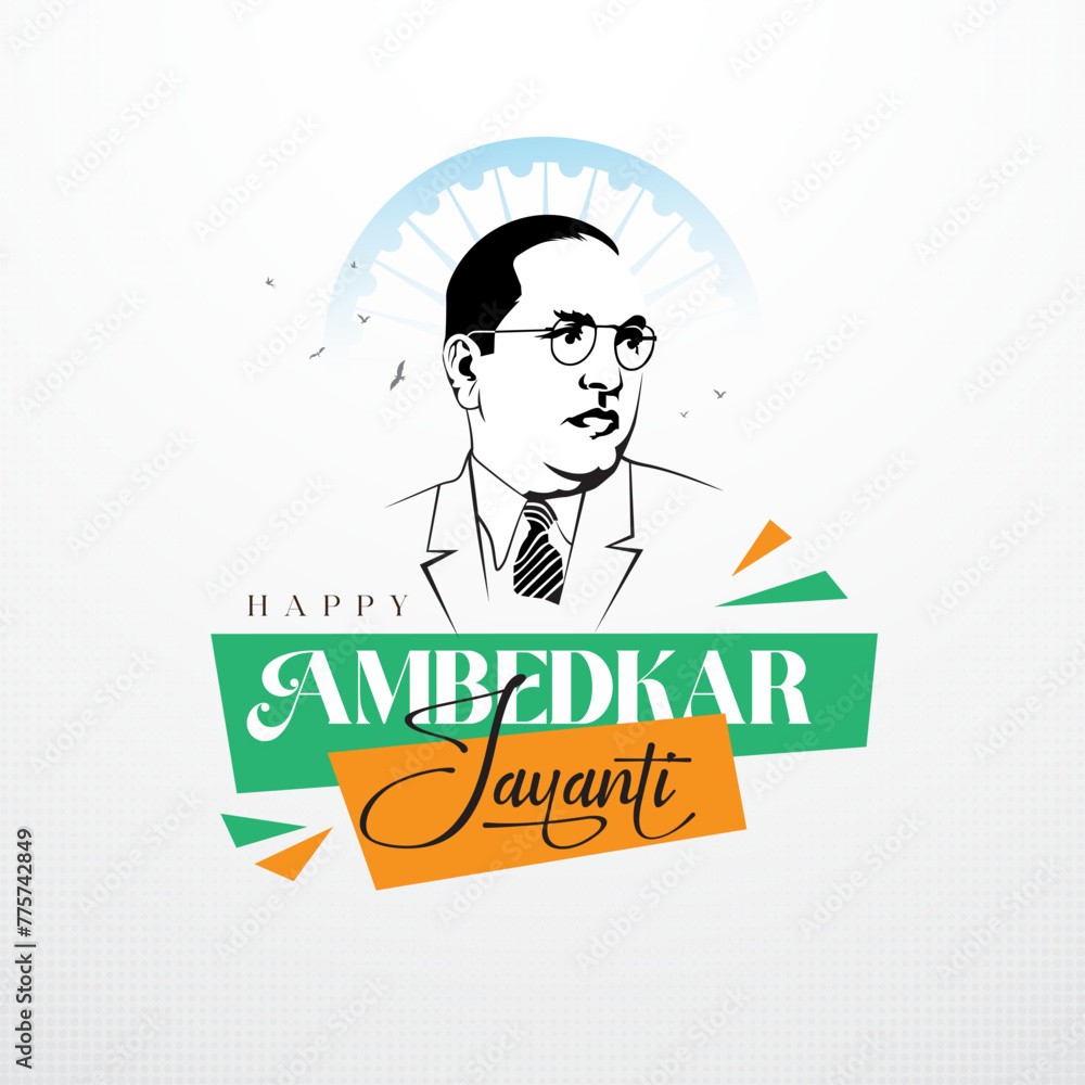 Happy Ambedkar Jayanti Vector Template Illustration, Babasaheb Dr ...