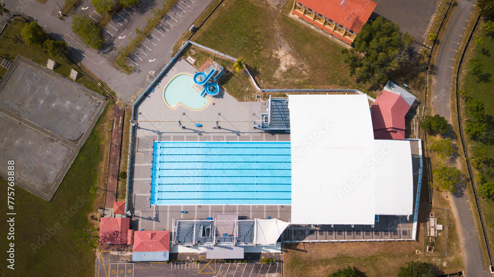 Perlis, Malaysia – April 20, 2024: An aerial view of Aquatic Centre ...