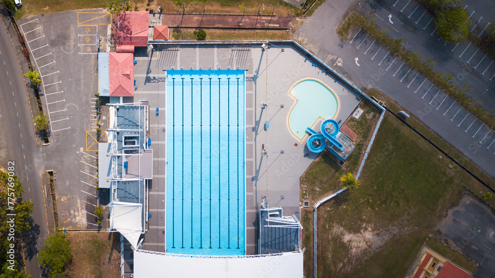 Perlis, Malaysia – April 20, 2024: An aerial view of Aquatic Centre ...
