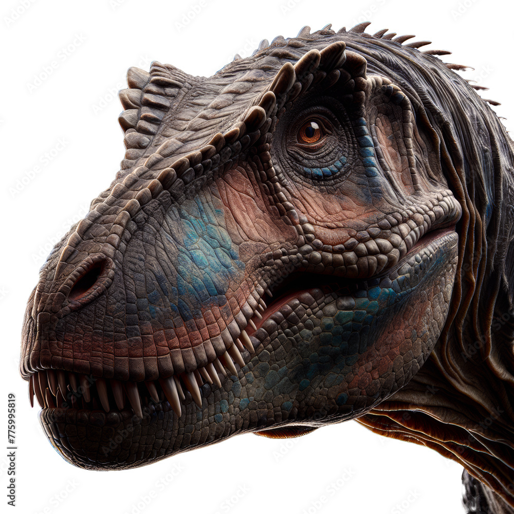 Tyrannosaurus rex head. T rex dinosaur with sharp teeth isolated on ...