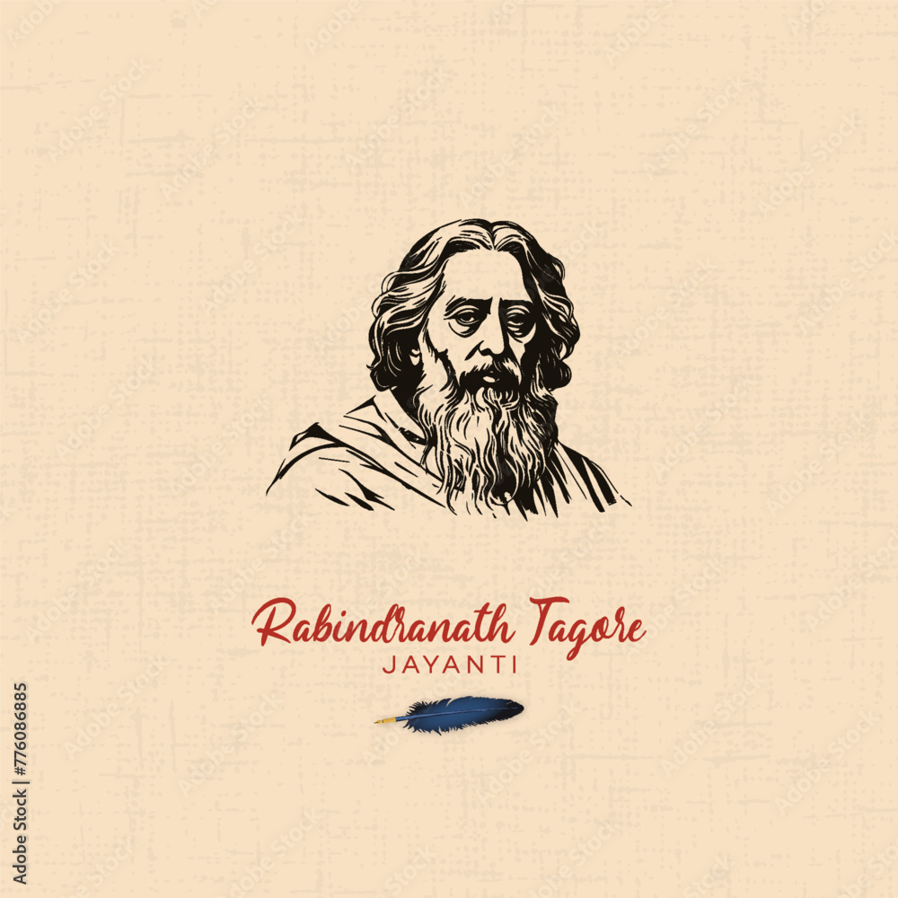 Rabindra Jayanti poster vector | Rabindranath Tagore Jayanti | birth ...