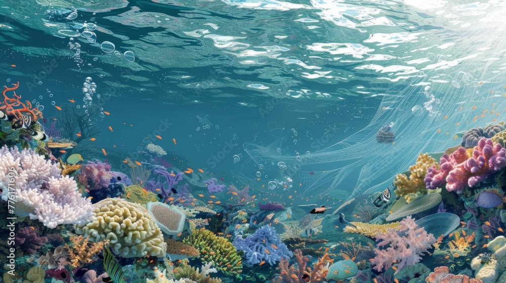 Graphic representation of ocean acidification's impact on marine ...