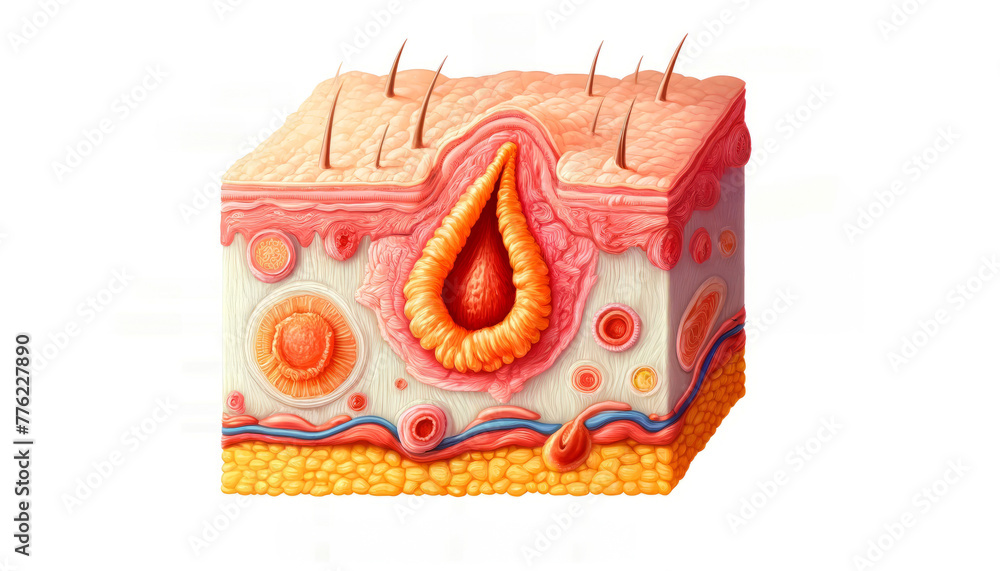 Стокова ілюстрація Soft Tissue Abscess Medical Illustration. Detailed ...