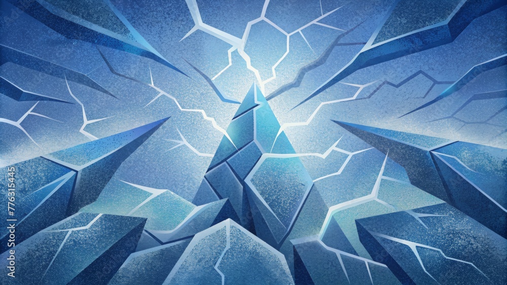 The frozen fractures resemble lightning bolts frozen in time and ...