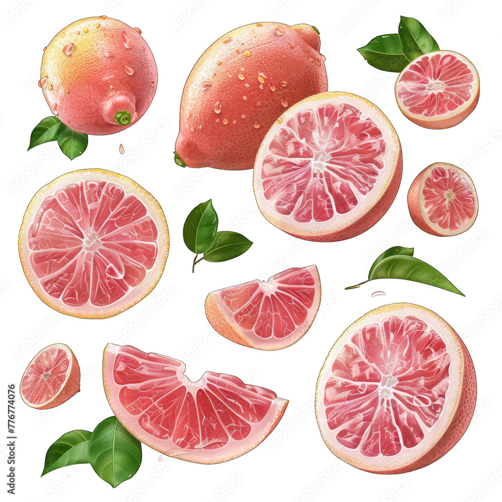 Illustration Stock Vibrant Pink Lemon Clipart Collection Perfect for ...