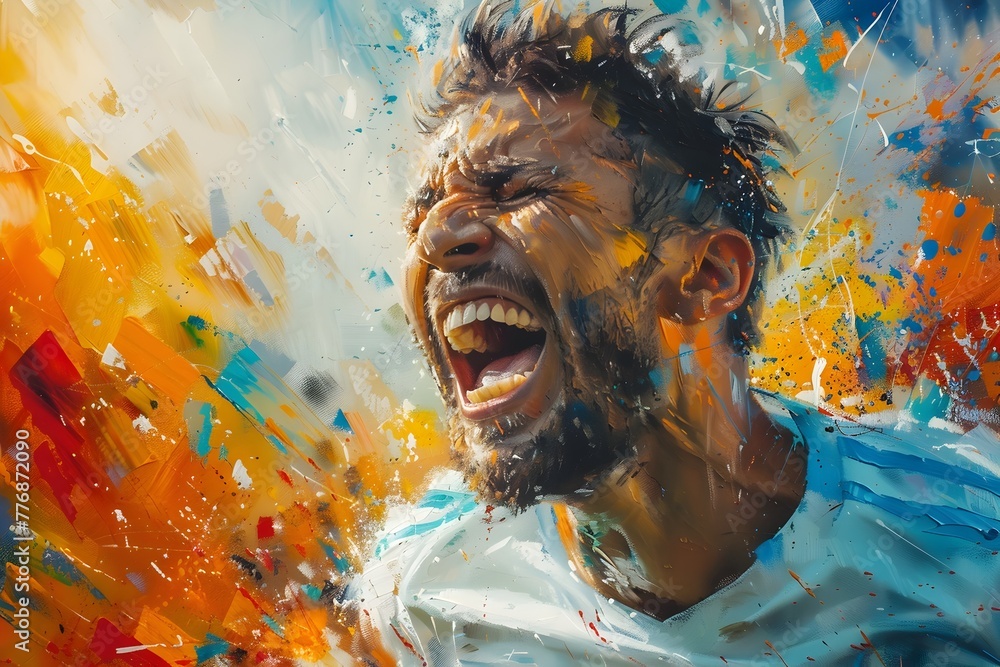 Passionate Soccer Fan Erupts in Joyful During Dramatic Stadium Match ...