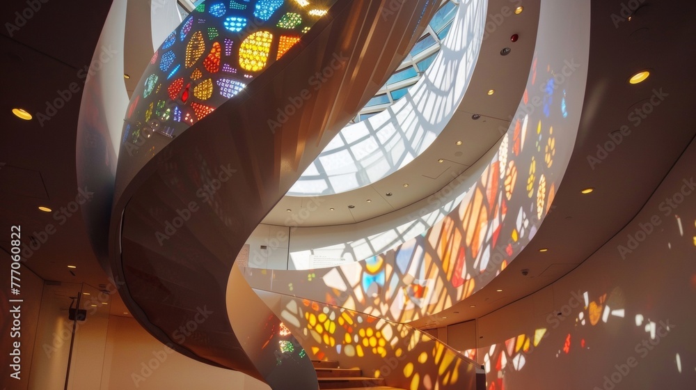 As visitors make their way up the spiral staircase they are greeted by ...