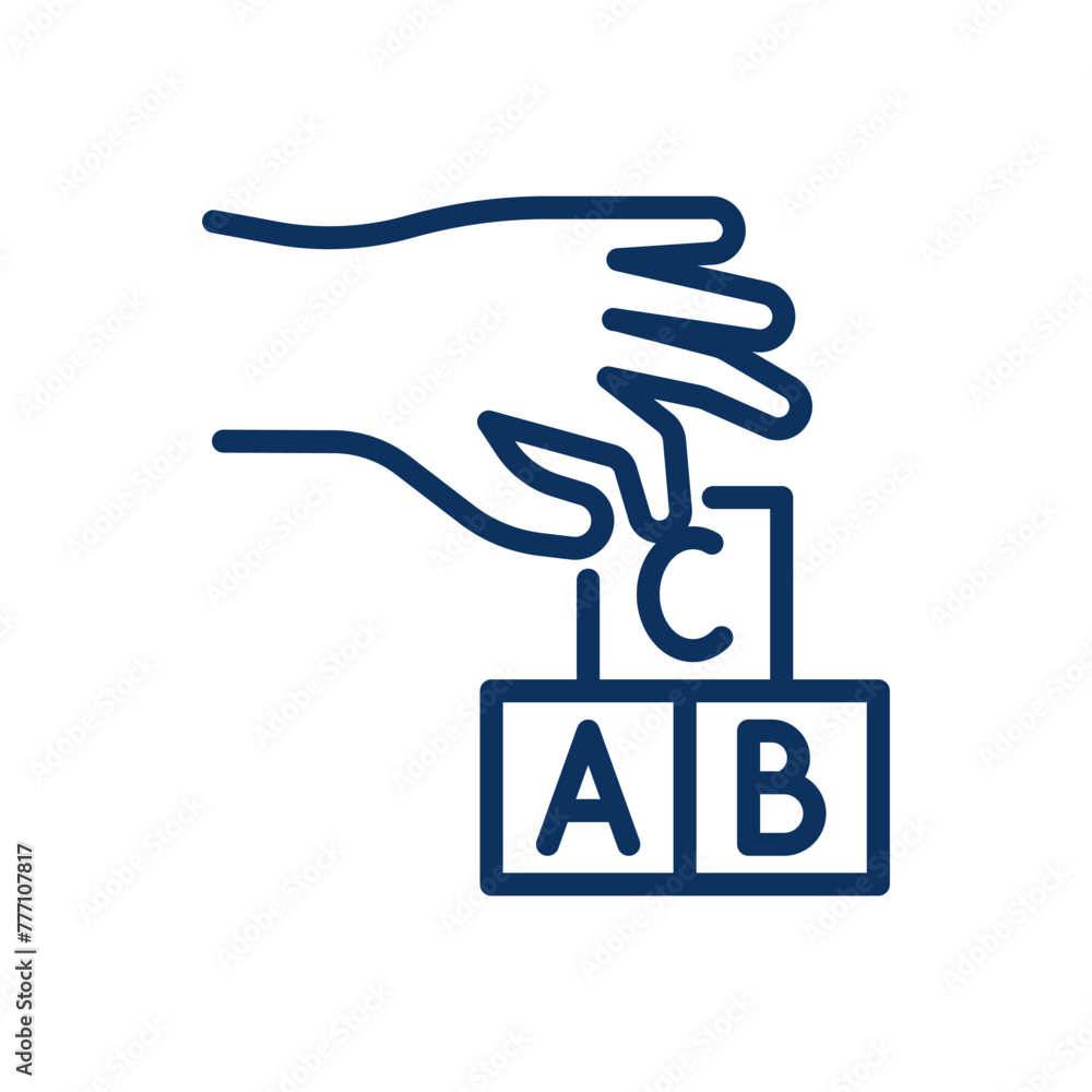 Child Motor Skills Development Icon. Thin Line Illustration of Hand ...