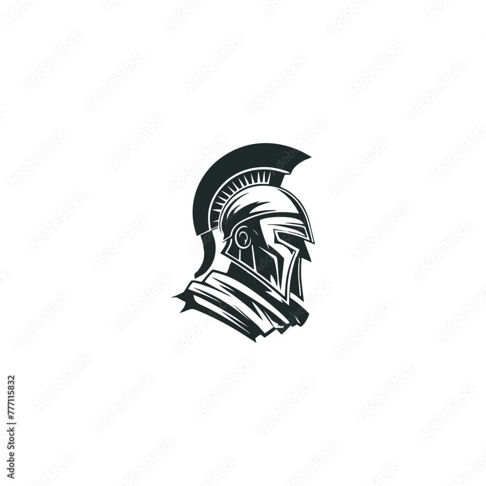 Spartan warrior symbol, coat of arms. Spartan military helmet logo ...