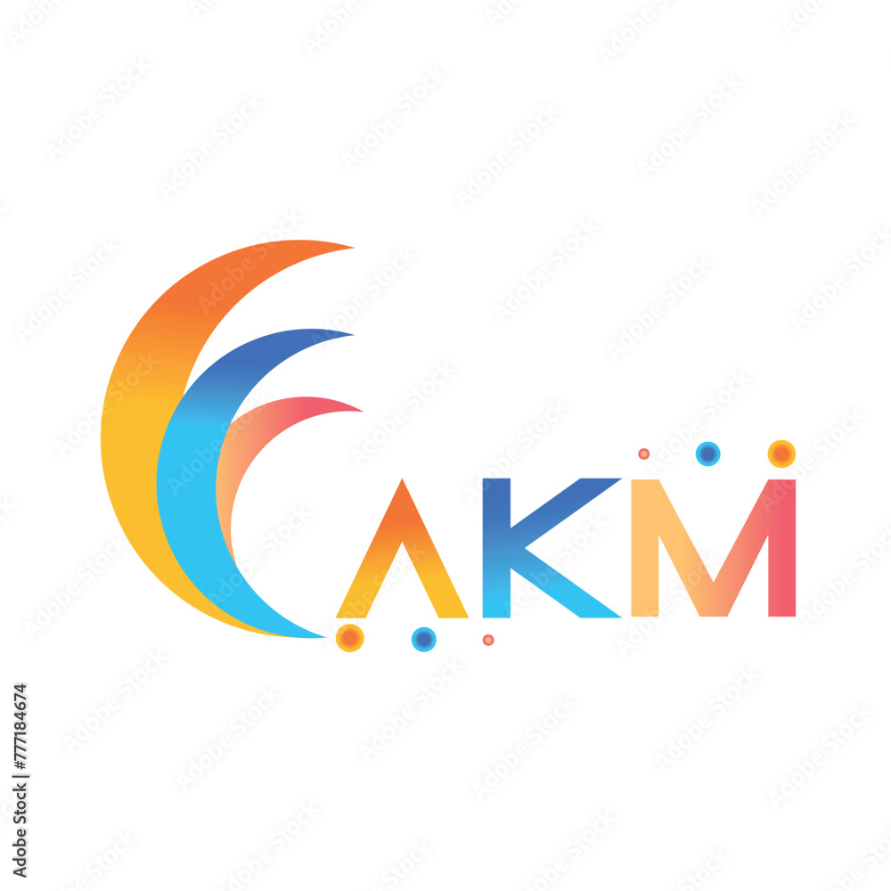 AKM letter technology Web logo design on white background. AKM ...