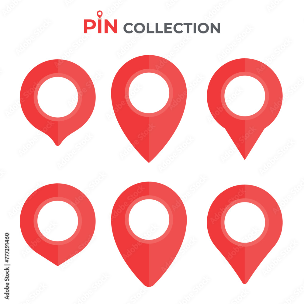 Location pointer icon set. Map pins set. Location symbols collection. GPS navigation pointer ...
