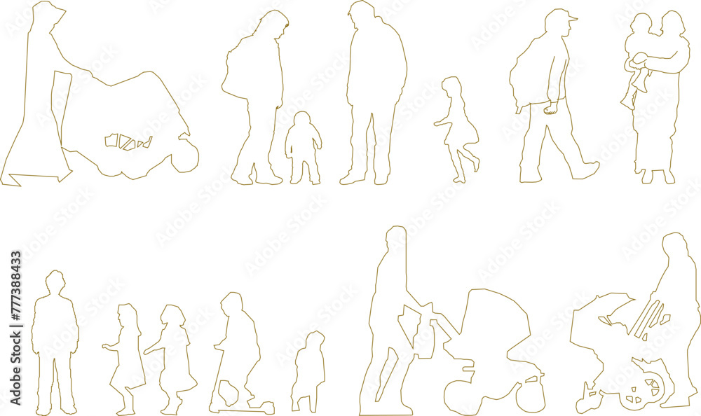 vector design sketch illustration, silhouette image of a person doing ...