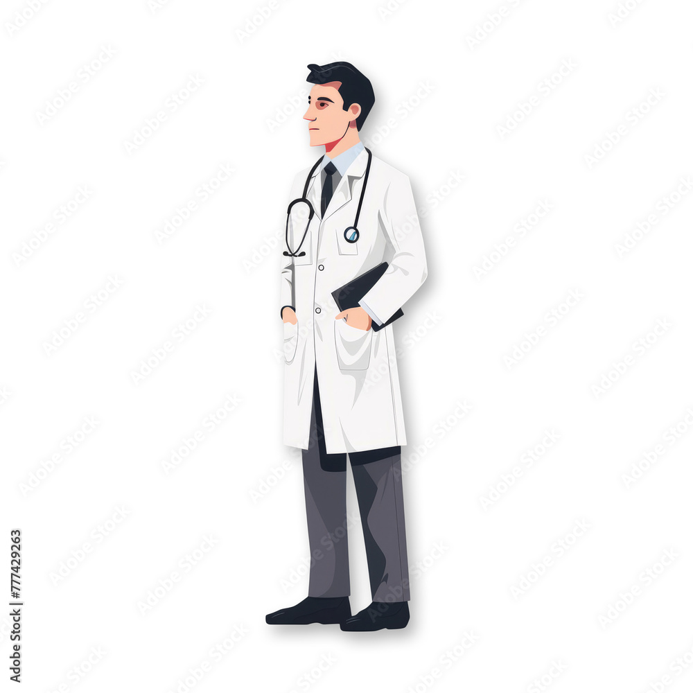 Doctor's Day character illustration for healthcare flyer design ...