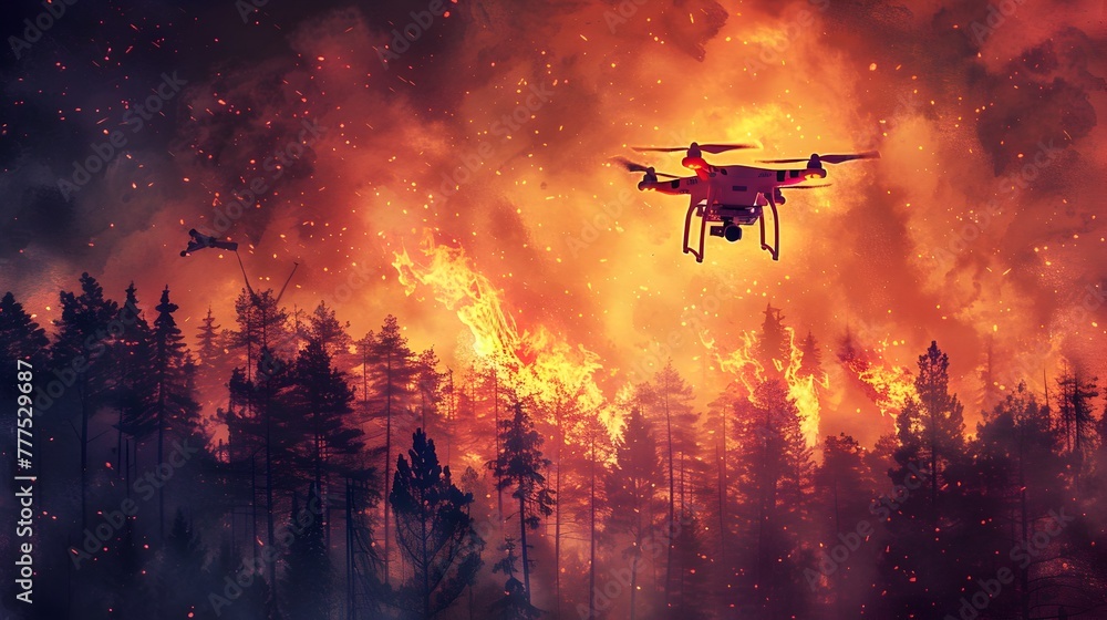 Firefighting Drone Assessing and Monitoring Spread of Raging Forest ...