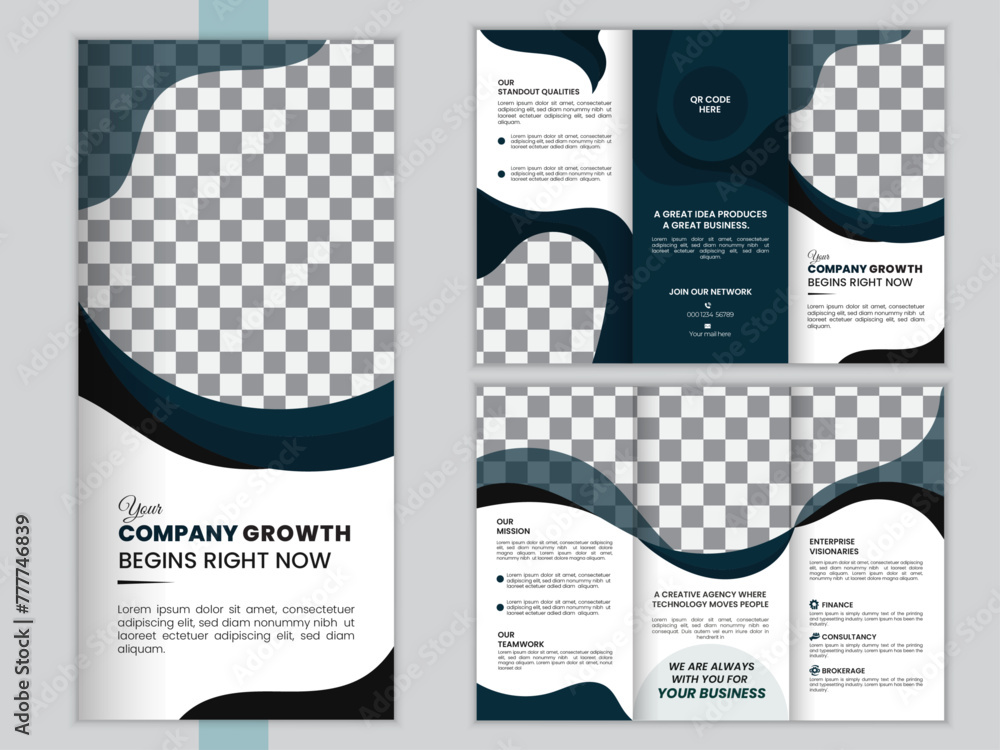 Tri Fold Business Brochure Layout, corporate brochure editable template ...