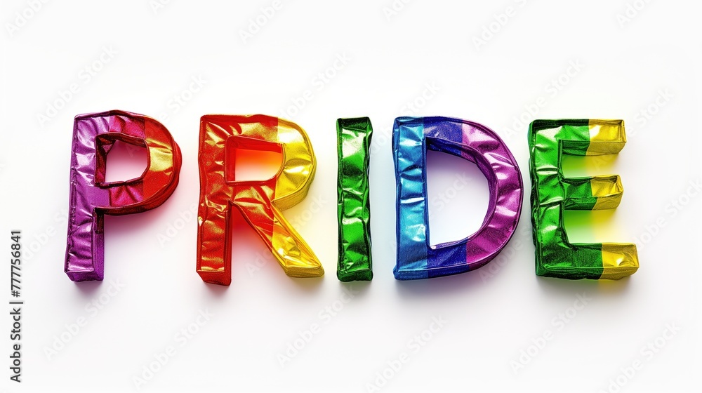 Pride in Rainbow Letters, Large Capitalized Letters in Fun Font ...