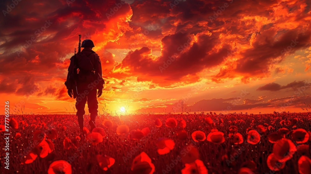 Honoring Our Heroes: 3D Poppy Field Remembrance Day Card with Soldier ...