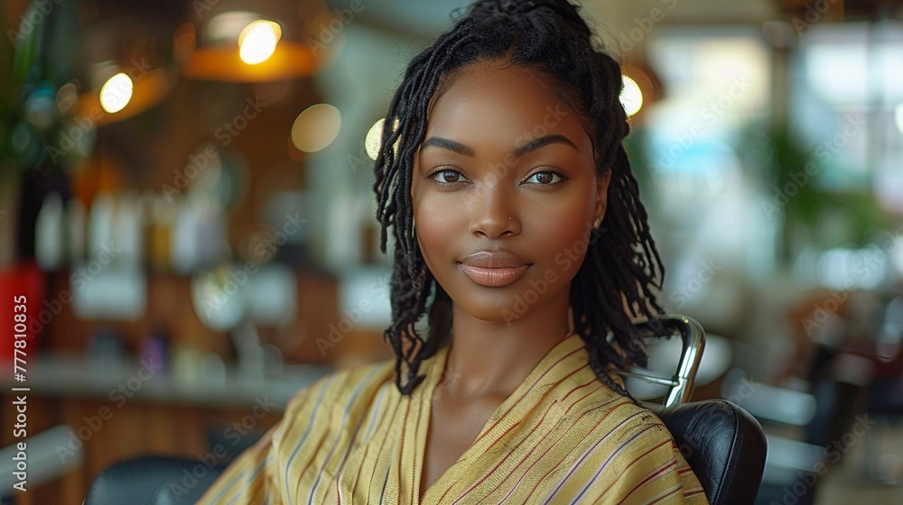 Beautiful Black African American Woman with Butterfly Locs Braids ...