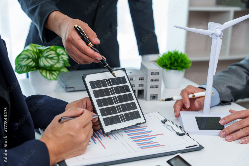 Business project entails planning for solar cell panels and wind ...