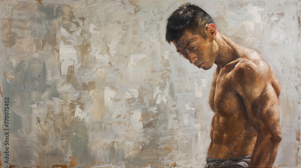 Sad Asian guys, sad guy, grief, muscular men, muscular, funeral ...