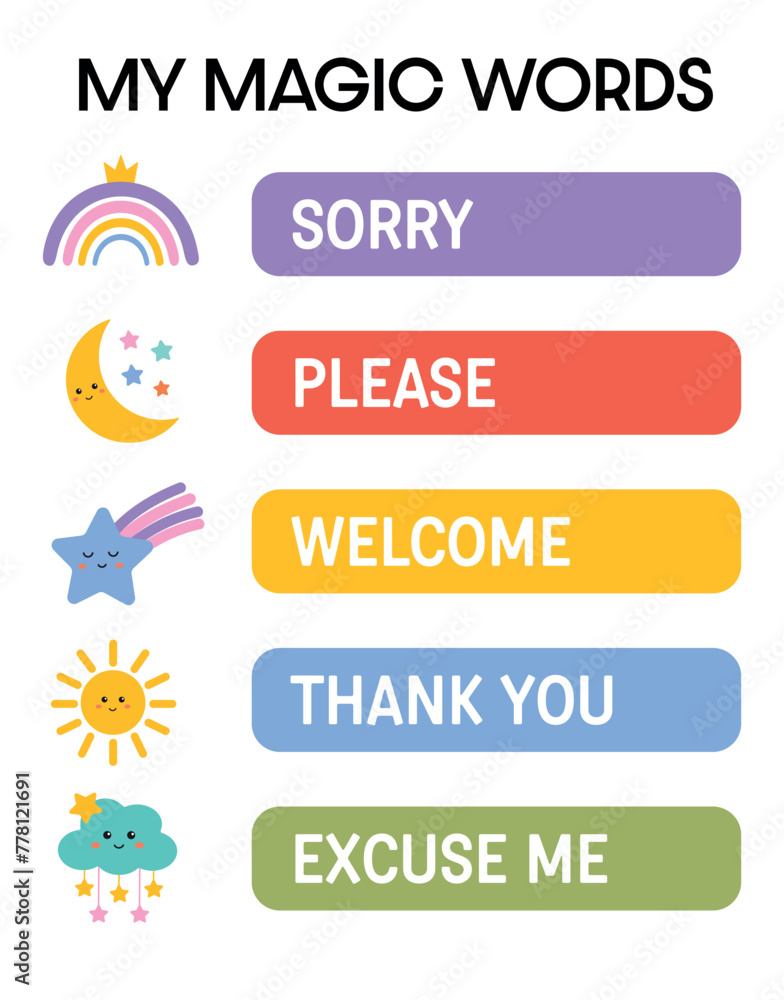 My magic words poster. Learning polite words, proper etiquette and good ...
