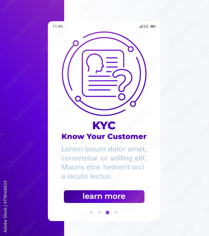 KYC, know your customer banner design with line icon Stock Vector ...
