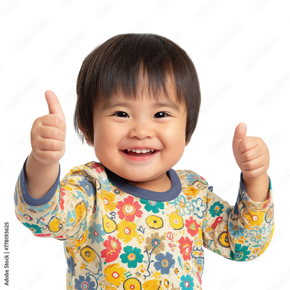 PNG transparent background, Happy Asian girl thumps up hand gesture ...