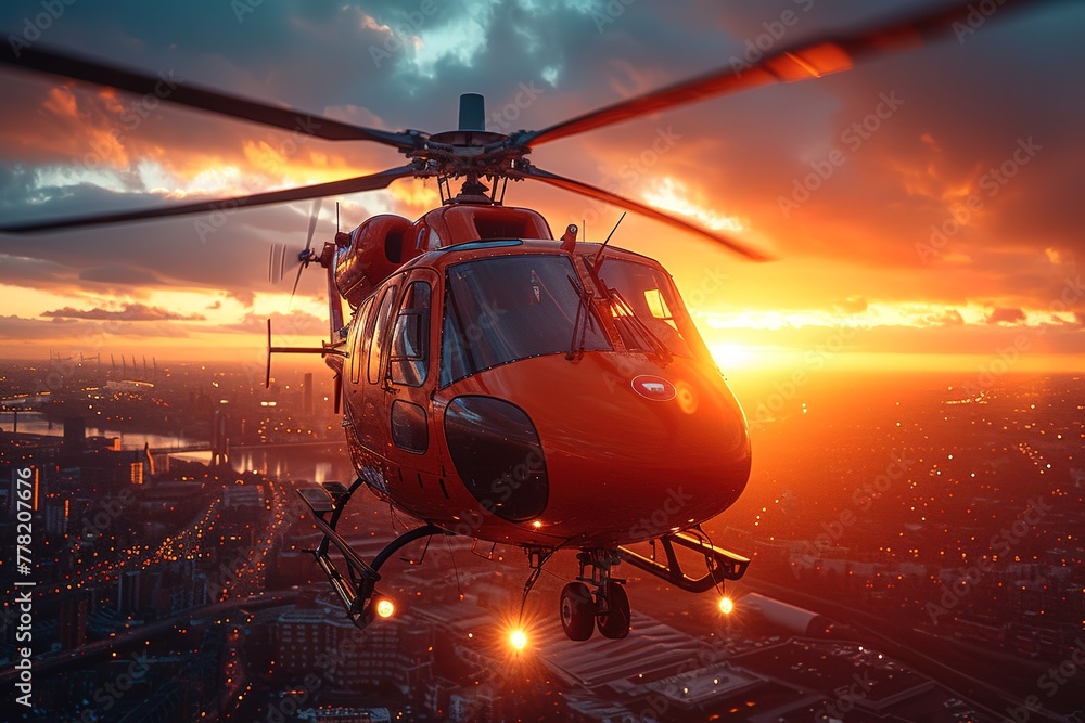 Emergency Helicopter Medevac Visual of a helicopter performing a ...