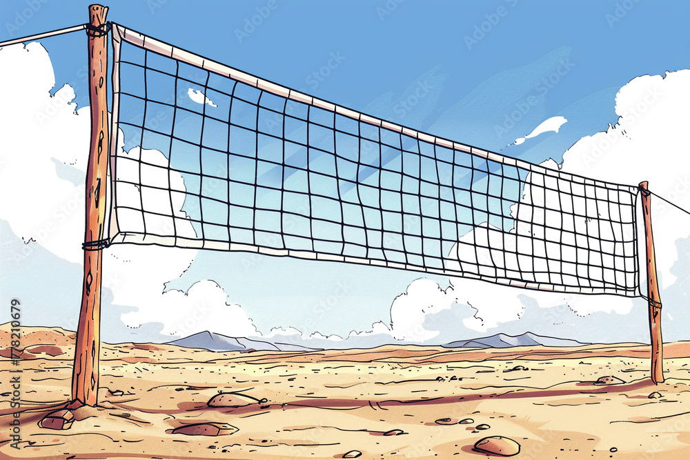 Beach volleyball net clipart set up for a game Stock Illustration ...