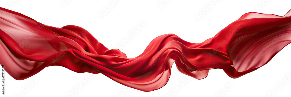 Floating elegant red fabric, cut out Stock Photo | Adobe Stock